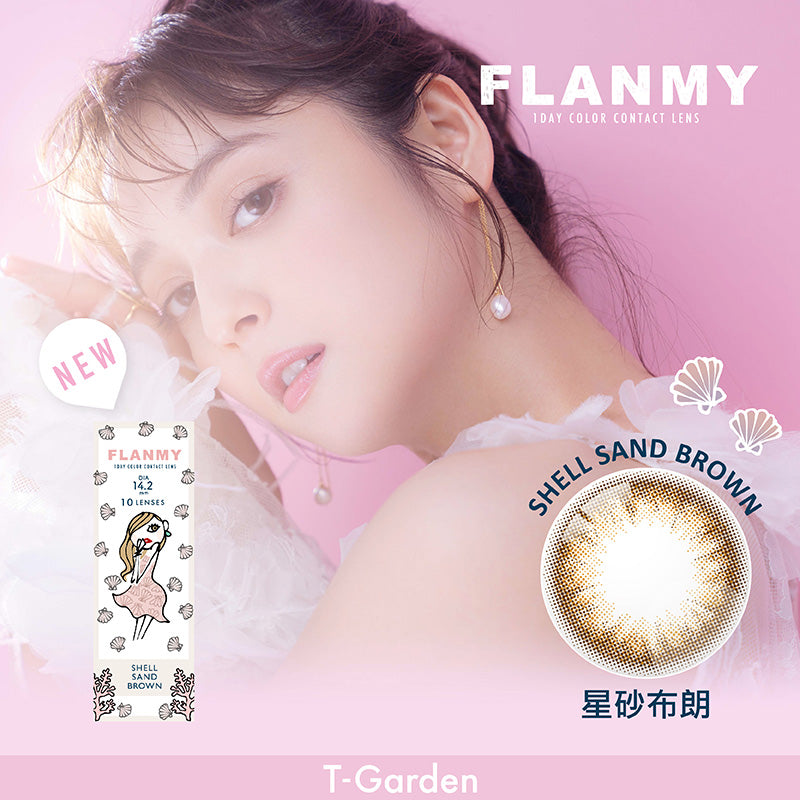 Flanmy 1 Day Shell Sand Brown Contact Lenses 10 pack– Trendy Sweet Shop