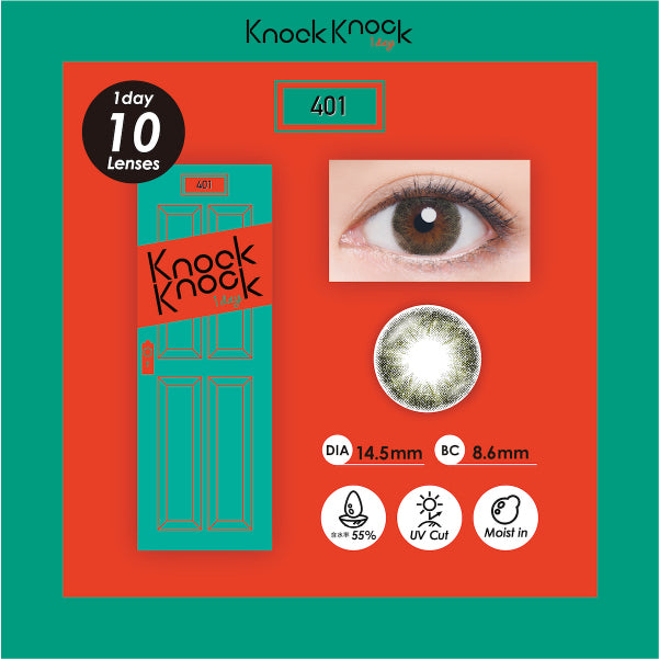Knock Knock 401 Green 1 Day Contact Lenses 10 Pack– Trendy Sweet Shop