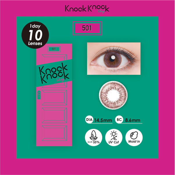 Knock Knock 501 Pink 1 Day Contact Lenses 10 Pack– Trendy Sweet Shop