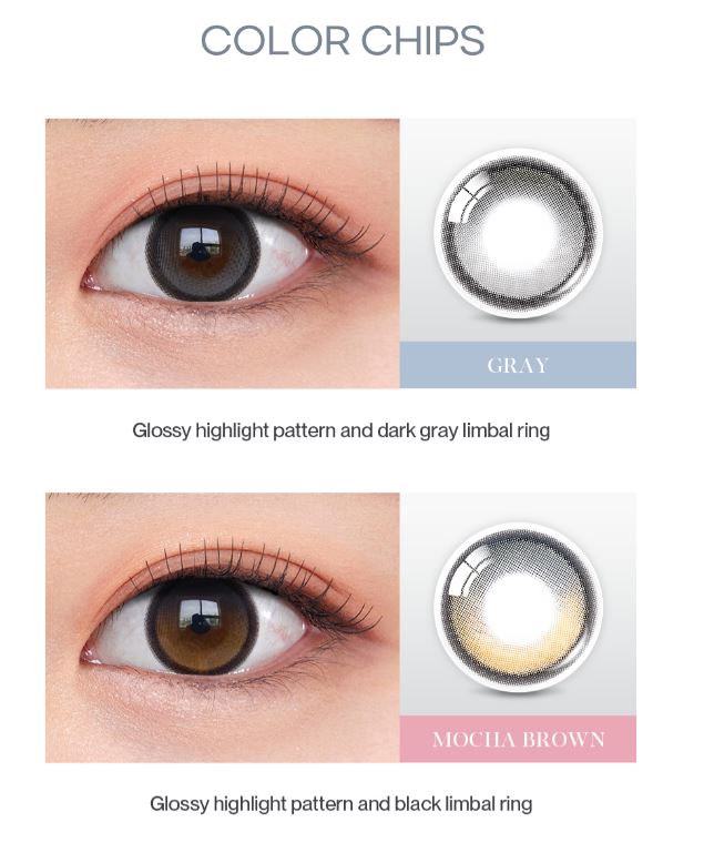 OLENS Big Glowy Gray Monthly Contact Lenses 2 Pack– Trendy Sweet Shop