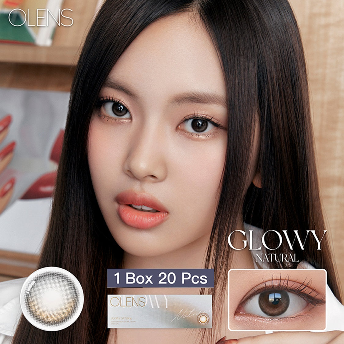 OLENS Glowy Natural One Day Moca Brown Contact Lenses 20 Pack– Trendy Sweet Shop