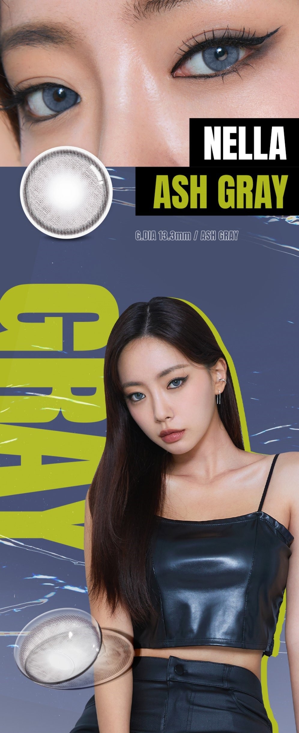 OLENS Nella Ash Gray Monthly Contact Lenses 2 Pack– Trendy Sweet Shop