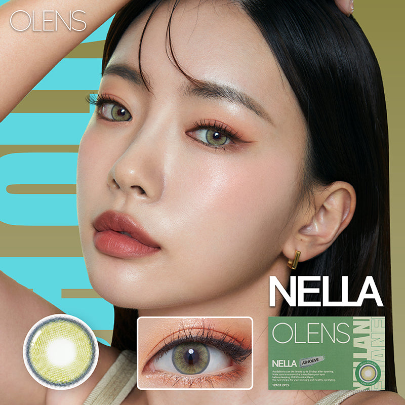 OLENS Nella Ash Olive Monthly Contact Lenses 2 Pack– Trendy Sweet Shop