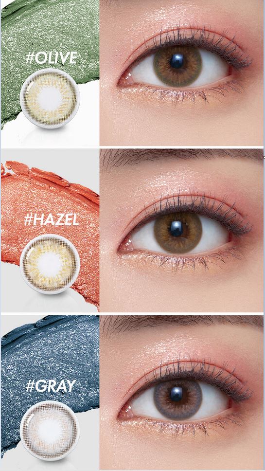 OLENS French Gold 3con One Day Gray Contact Lenses 10 Pack– Trendy ...